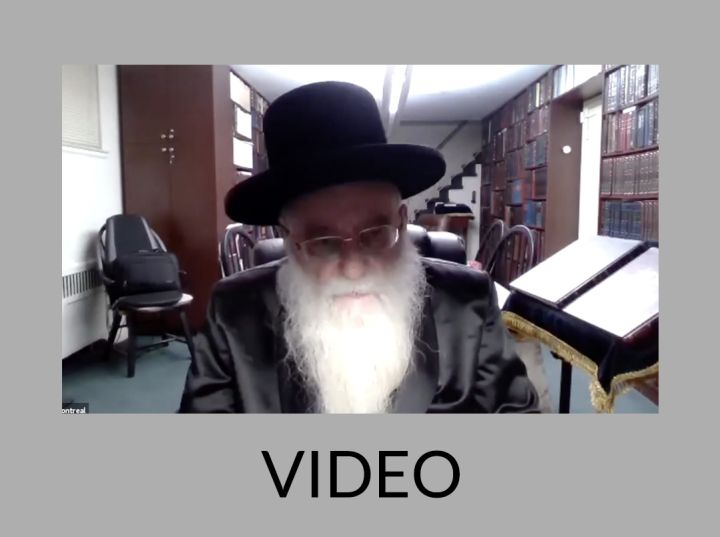 Vidéo de Rabbi Weiss - JCC Montreal