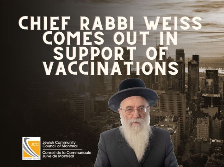 Chief Rabbi Weiss comes out in support of vaccinations | JCC Montreal