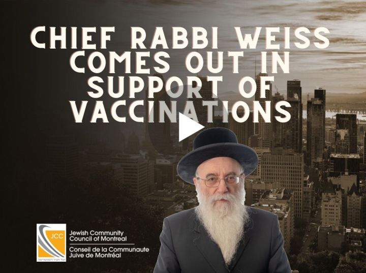 Watch the video of Chief Rabbi Weiss | JCC Montreal