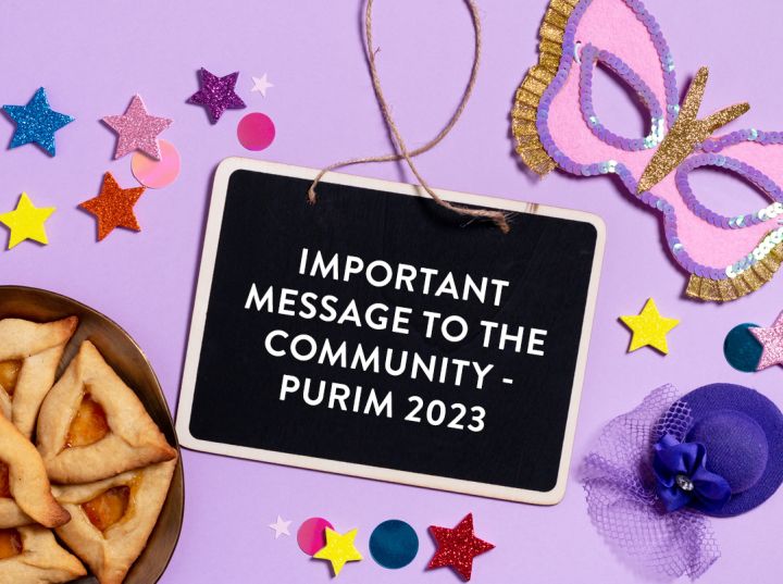 IMPORTANT MESSAGE TO THE COMMUNITY – PURIM 2023 | JCC Montreal